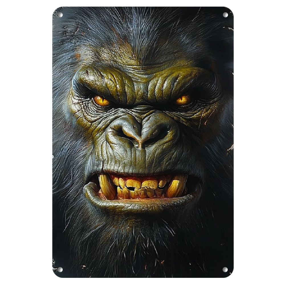 2D Orc Warrior Vintage Iron Wall Sign, 12"x8", Durable Metal Home Decor ...