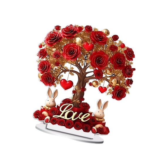 2D Pattern Acrylic Art Piece Ornament with Base Perfect For Valentines ...
