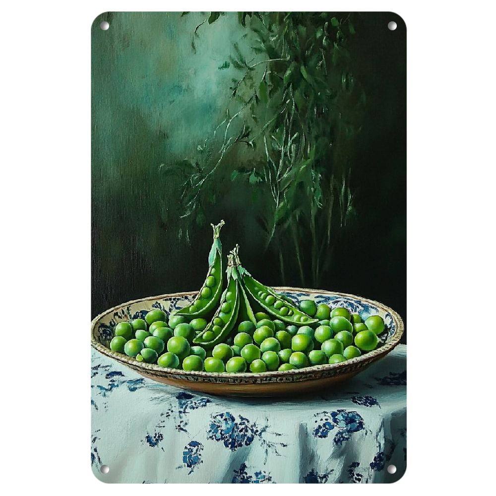 2D Peas Artwork Metal Sign, 8"x12" Square Iron Wall Art, Rustic ...