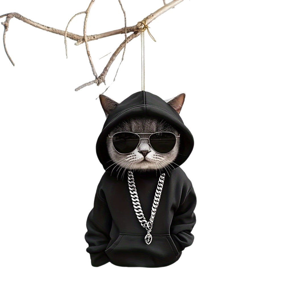 2D Plane Cute Sweater Black Cat Hanging Car Decoration Acrylic Flat ...