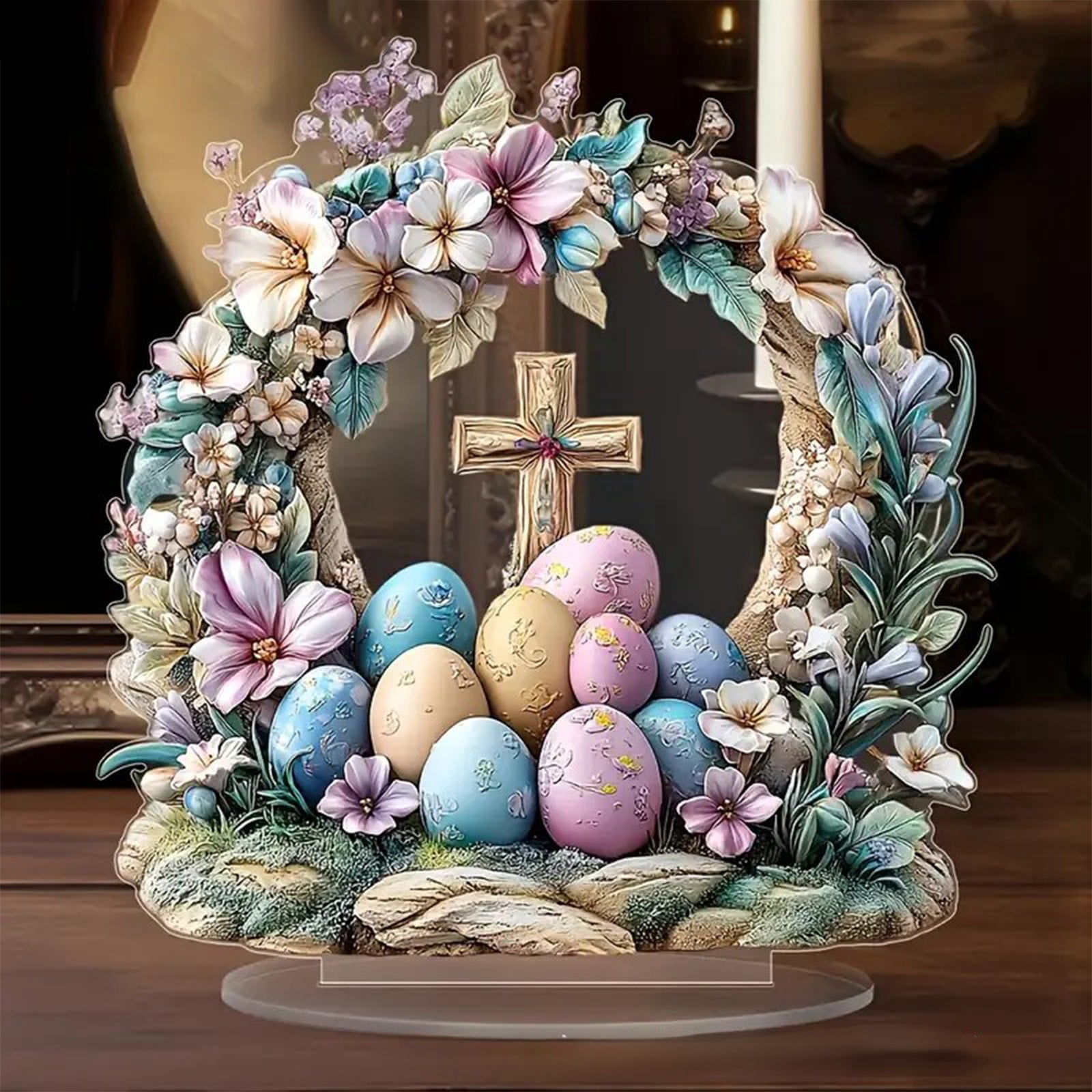 2D Printed Acrylic Easter Ornament, Multicolor Easter Themed Decor, 5 ...