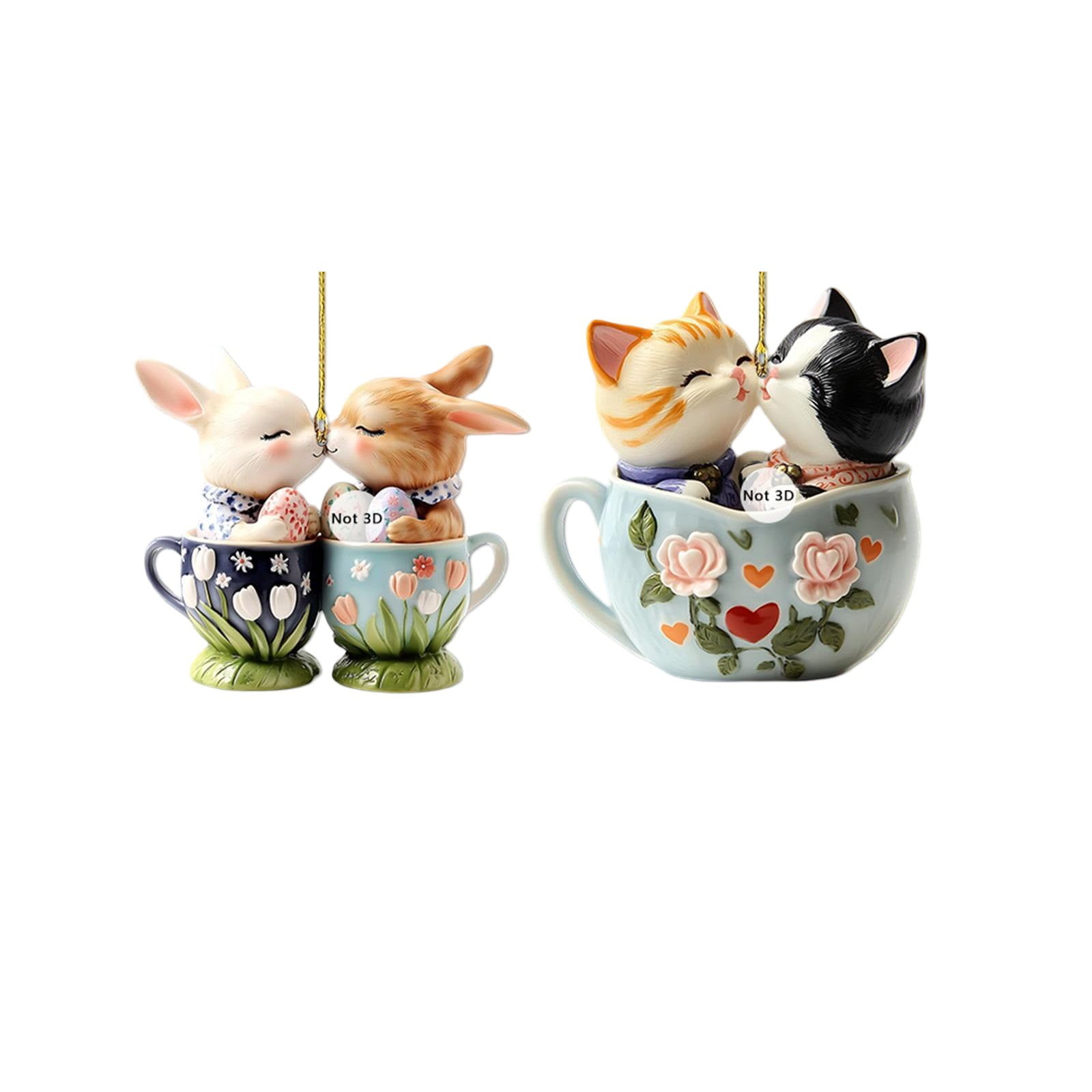 2D Rabbit Acrylic Pendant for Backpack or Wall Door Hanging, Home Party ...