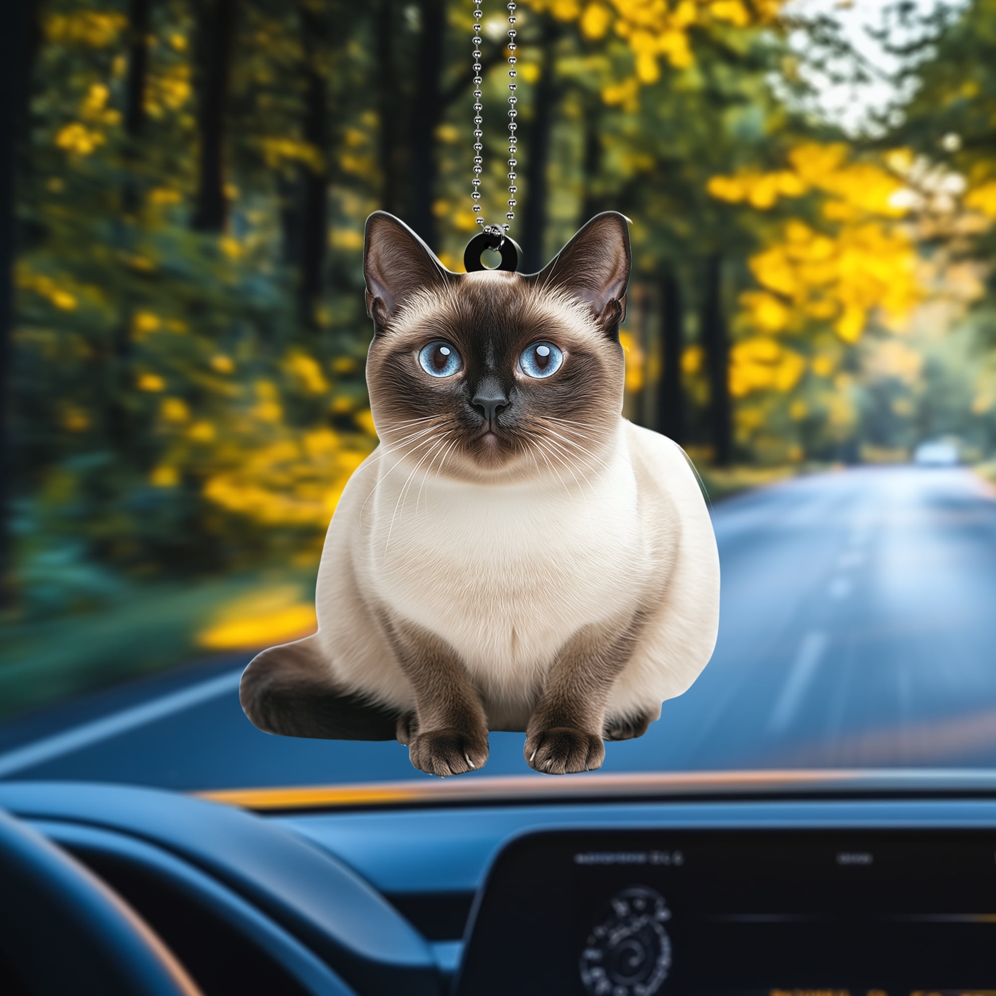 2D Siamese cat ornament - adorable acrylic hanging decoration featuring ...