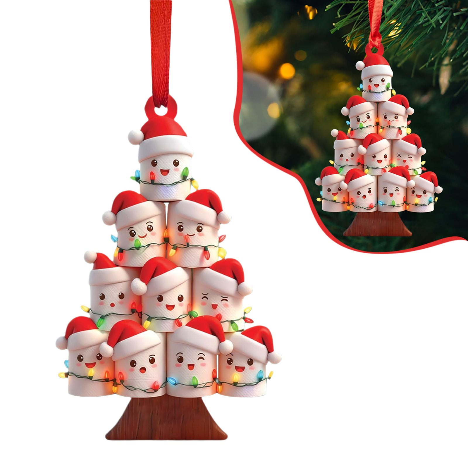 2D Toilet Acrylic Christmas Ornament, Christmas Tree Decoration, Toilet ...