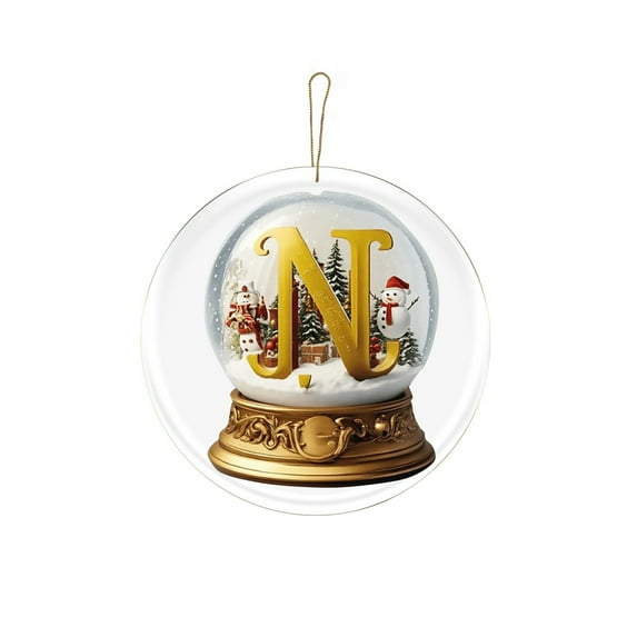 2D Yellow Crystal Ball Acrylic Car Ornament with Alphabet, Christmas ...