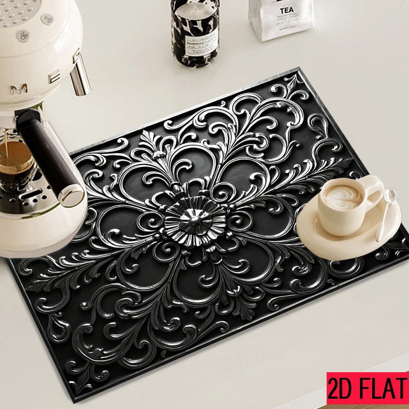 2D flat 1 kitchen stove cover, simple and artistic pattern design ...