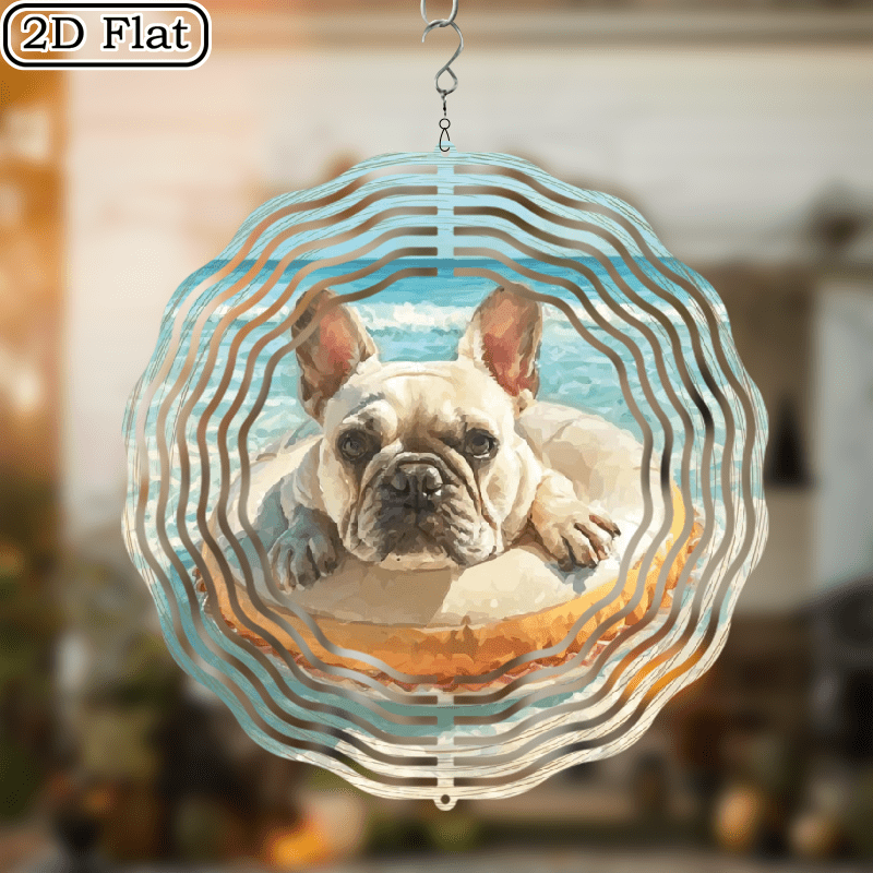 2D flat 1 piece 10-inch hanging wind chime with cute dog in inflatable ...