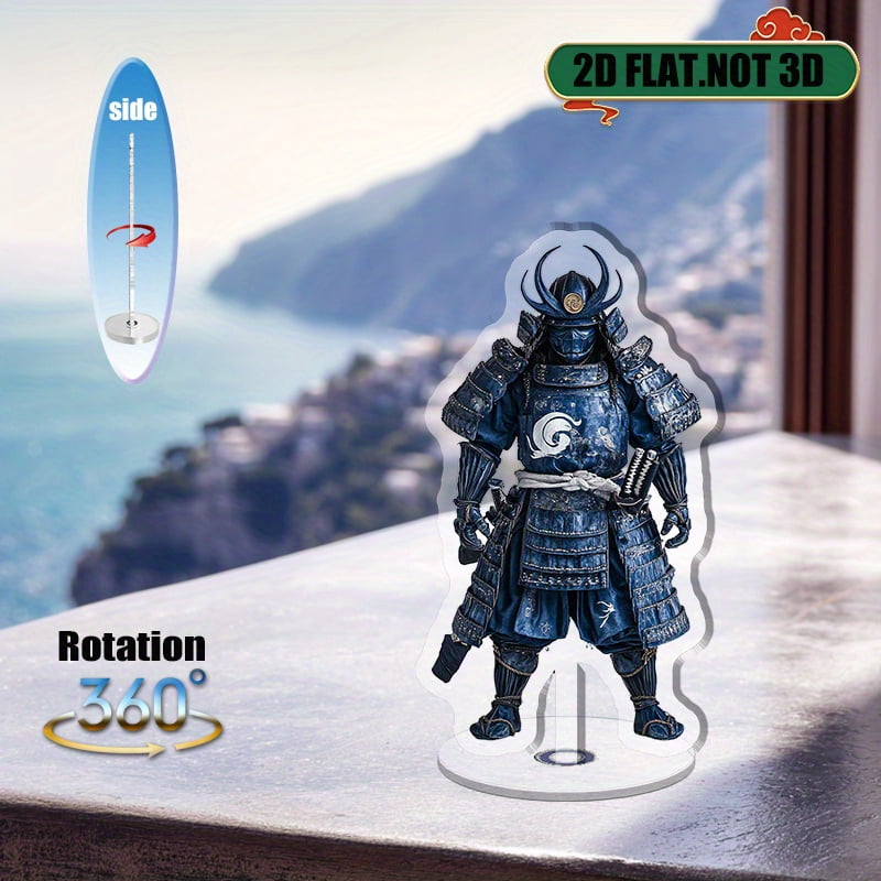 [2D flat] 1PC Revolving acrylic display featuring a knight in intricate ...