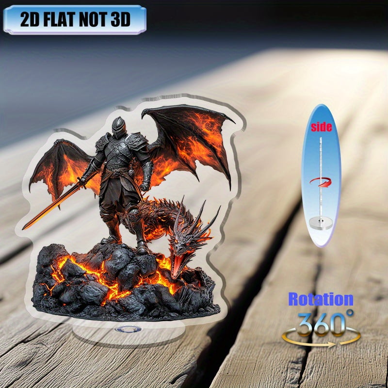 [2D flat] 1PC Revolving acrylic display featuring a youthful knight in ...