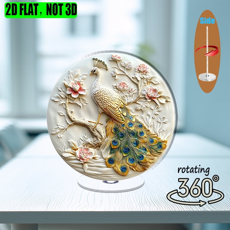[2D flat] 1PC Revolving acrylic tabletop centerpiece featuring a golden ...