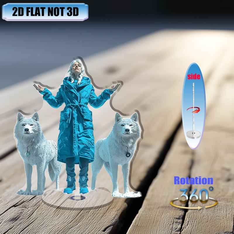 [2D flat] 1PC Revolving acrylic tabletop display featuring a poised ...