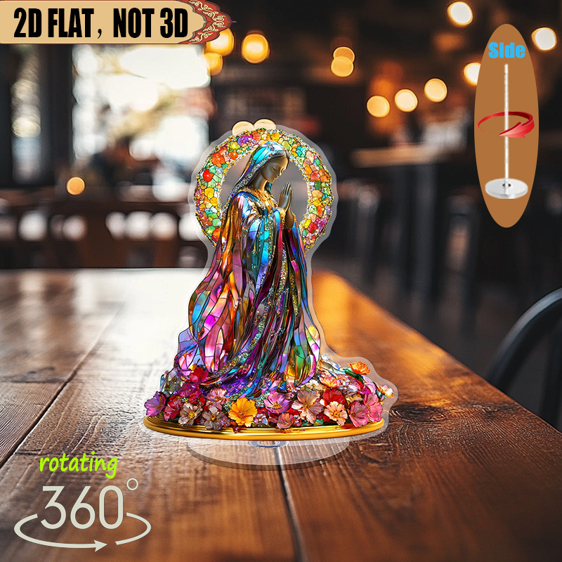 [2D flat] 1PC Revolving acrylic tabletop piece featuring a prayerful ...