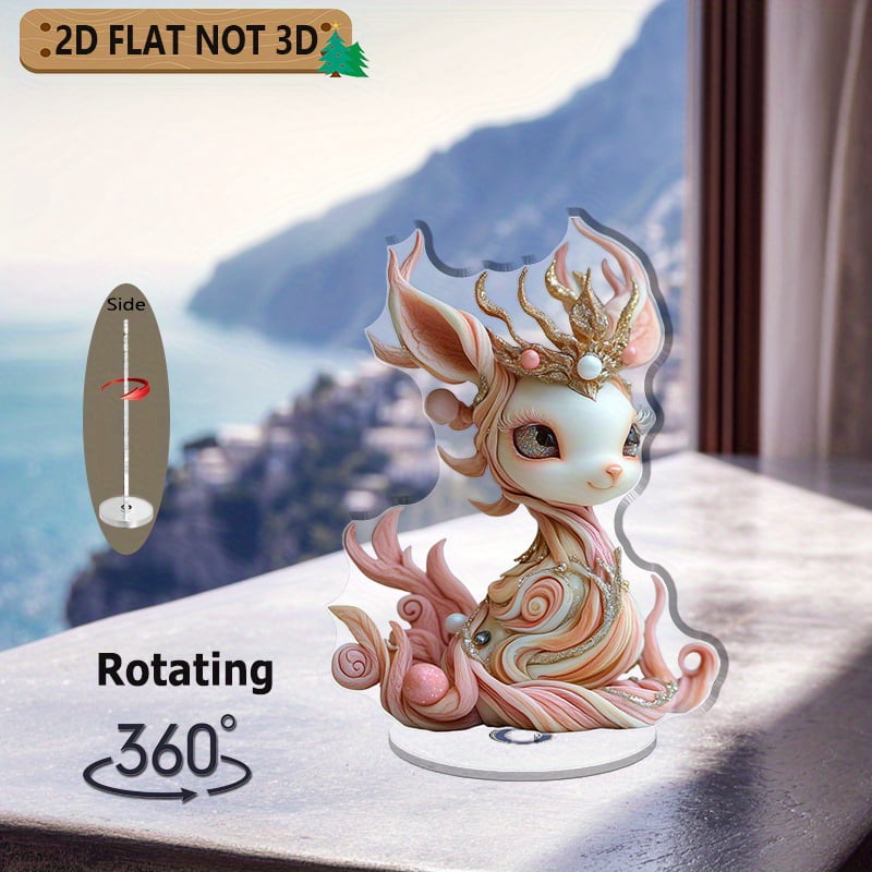 [2D flat] 1PC Rotatable acrylic centerpiece featuring whimsical ...