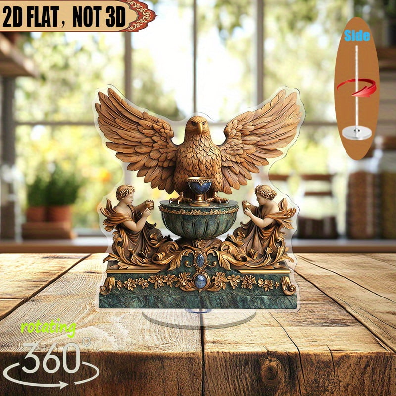 [2D flat] 1PC Rotatable acrylic tabletop ornament featuring a majestic ...