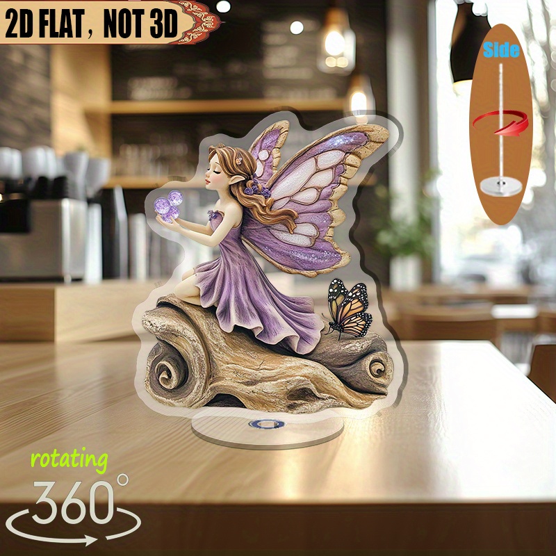[2D flat] 1PC Rotatable acrylic tabletop ornament featuring a whimsical ...