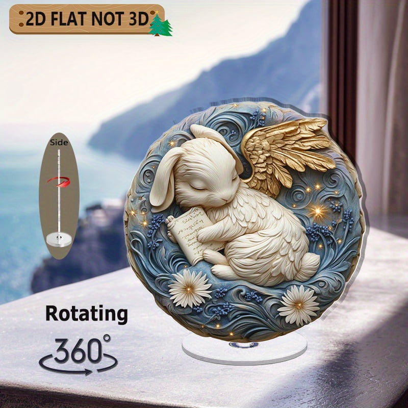 [2D flat] 1PC Rotatable acrylic tabletop ornament featuring a whimsical ...