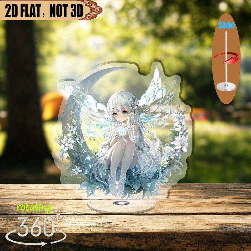 [2D flat] 1PC Rotating acrylic centerpiece featuring a graceful sylph ...