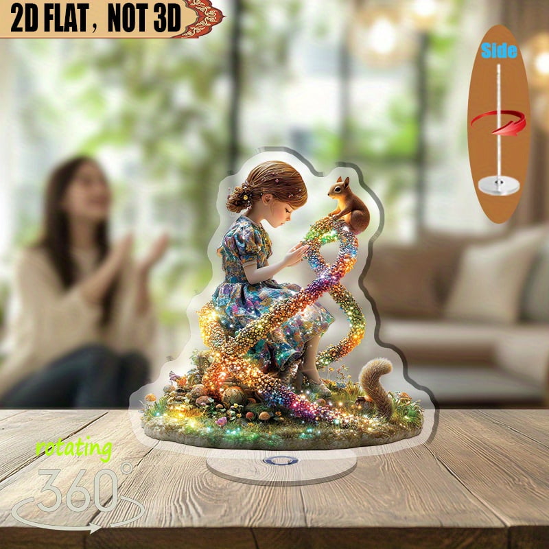 [2D flat] 1PC Rotating acrylic centerpiece featuring a lively gown ...