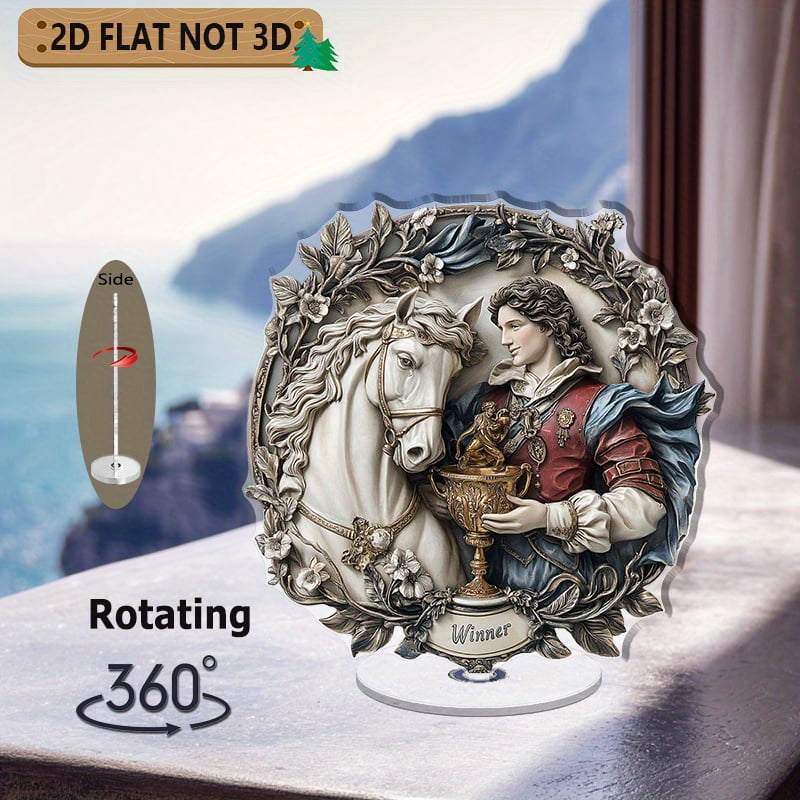 [2D flat] 1PC Rotating acrylic centerpiece featuring a triumphant ...