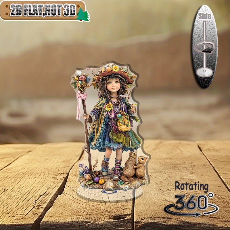 [2D flat] 1PC Rotating acrylic centerpiece featuring a vibrant figure ...