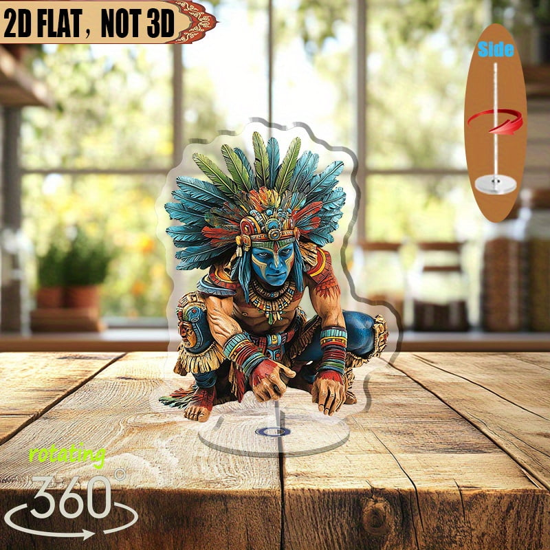 [2D flat] 1PC Rotating acrylic desktop ornament featuring a muscular ...