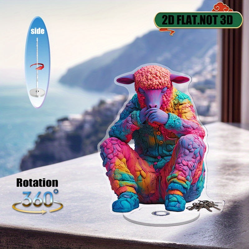 [2D flat] 1PC Rotating acrylic display featuring an anthropomorphic ...