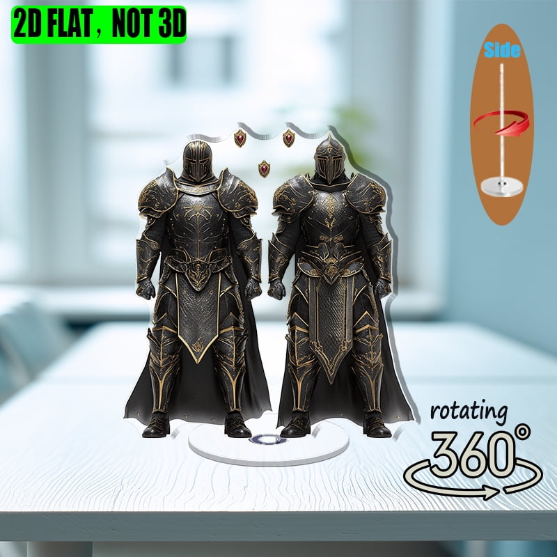 [2D flat] 1PC Rotating acrylic display featuring ancient knights in an ...