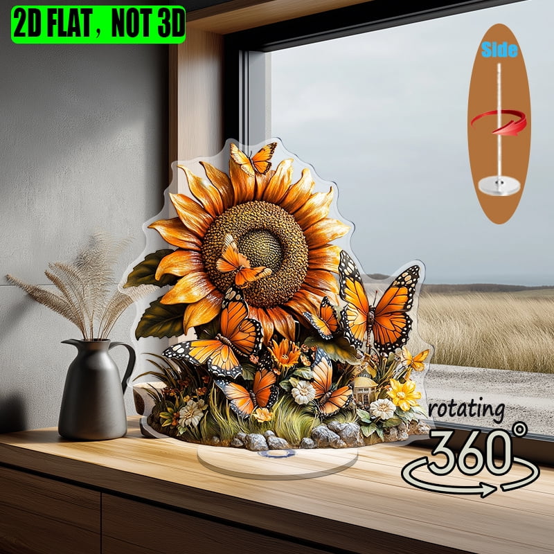 [2D flat] 1PC Rotating acrylic display featuring butterflies and ...