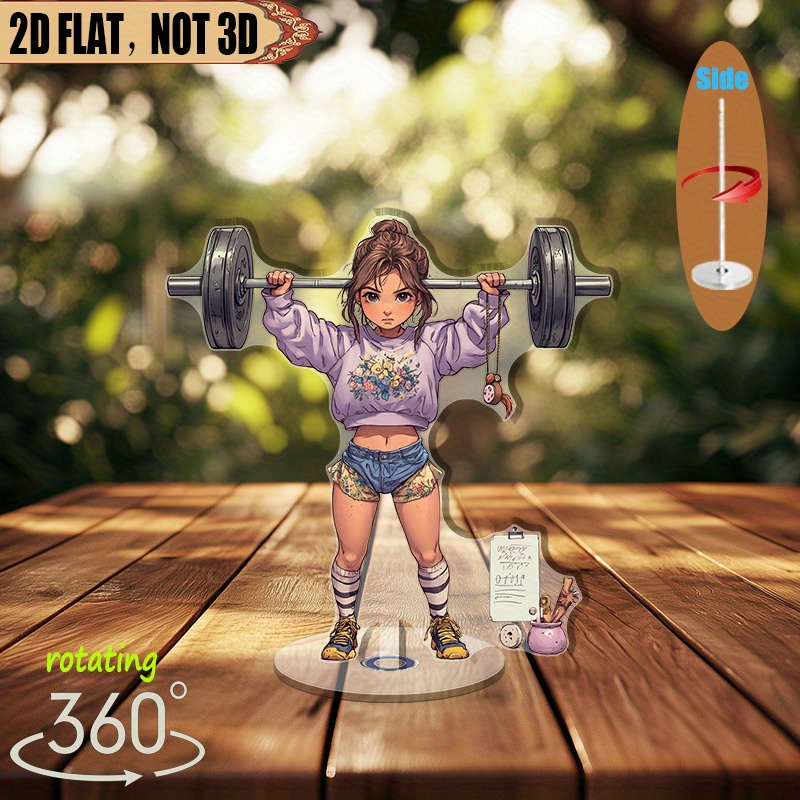 [2D flat] 1PC Rotating acrylic display featuring a charming chibi ...