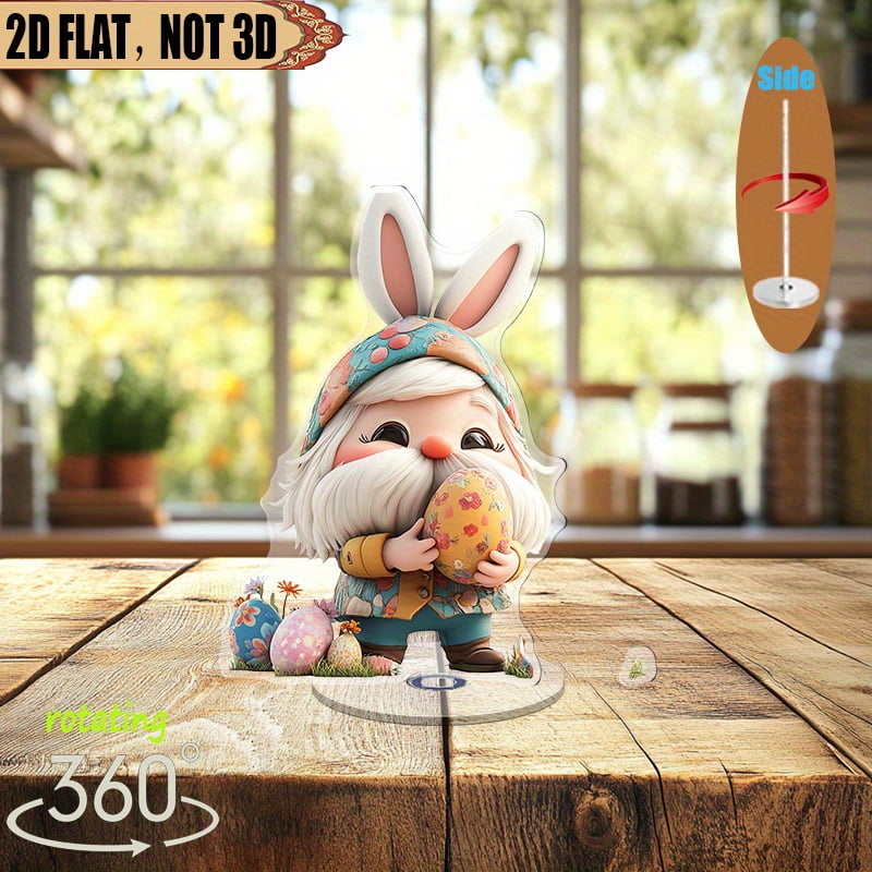 [2D flat] 1PC Rotating acrylic display featuring a chubby dwarf with a ...