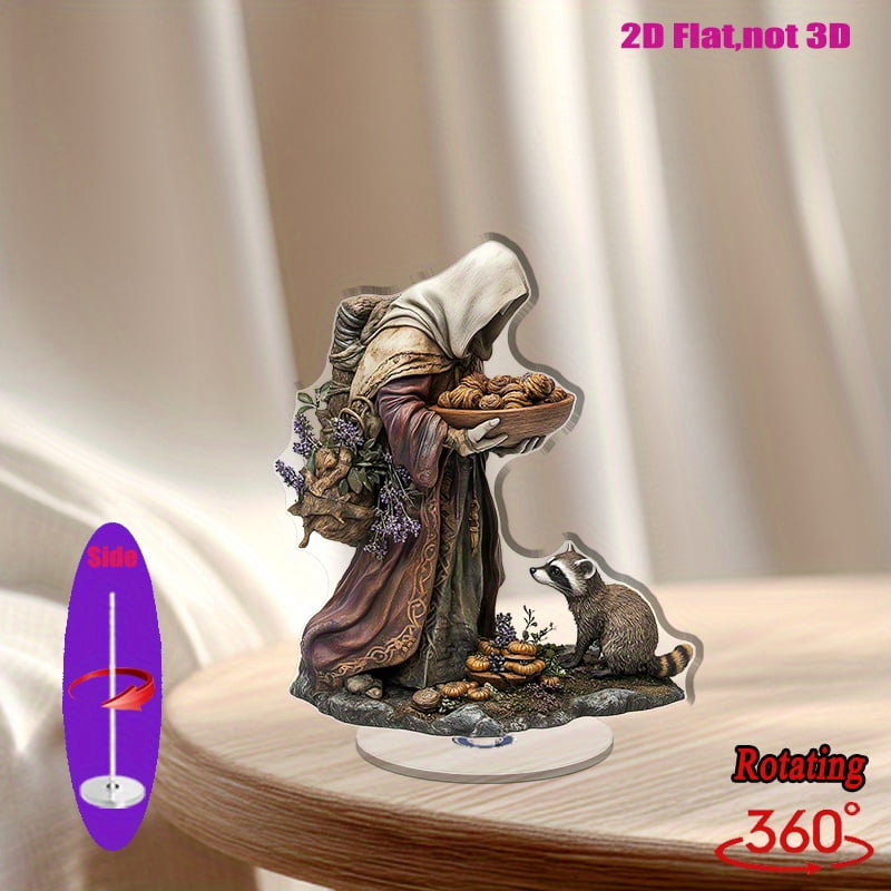 [2D flat] 1PC Rotating acrylic display featuring a cloaked figure with ...