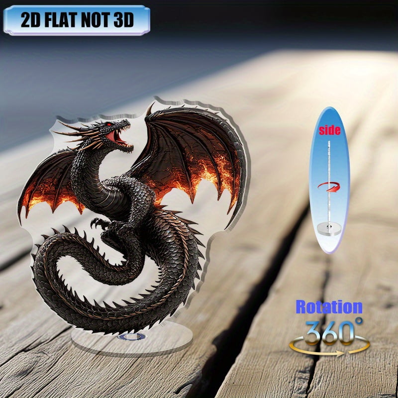 [2D flat] 1PC Rotating acrylic display featuring a coiled serpent ...