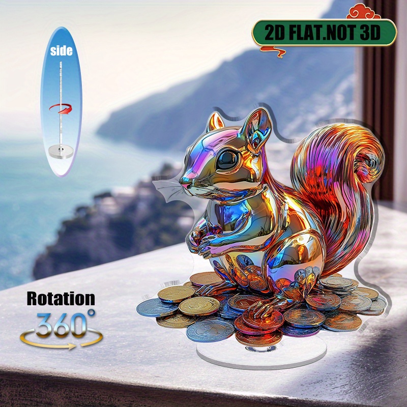 [2D flat] 1PC Rotating acrylic display featuring colorful ...