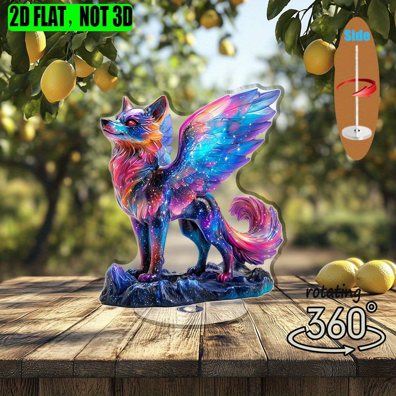 [2D flat] 1PC Rotating acrylic display featuring a colorful fantastical ...