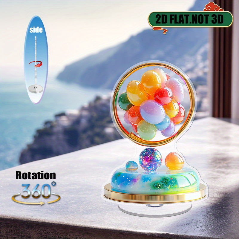 [2D flat] 1PC Rotating acrylic display featuring colorful jellybean ...