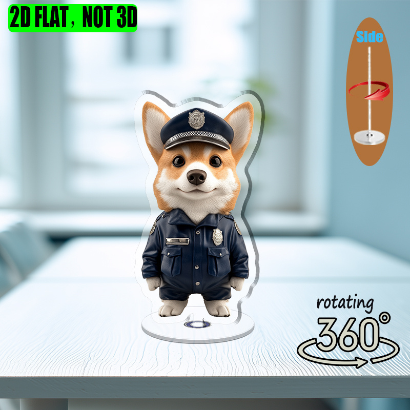 [2D flat] 1PC Rotating acrylic display featuring a cute anthropomorphic ...