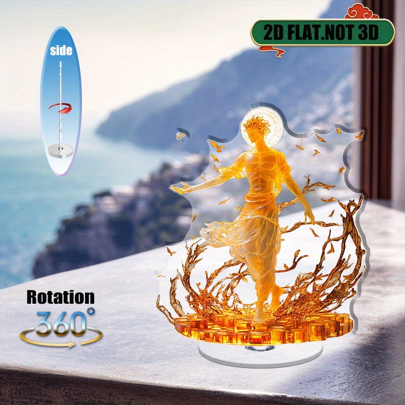[2D flat] 1PC Rotating acrylic display featuring a divine figure in ...