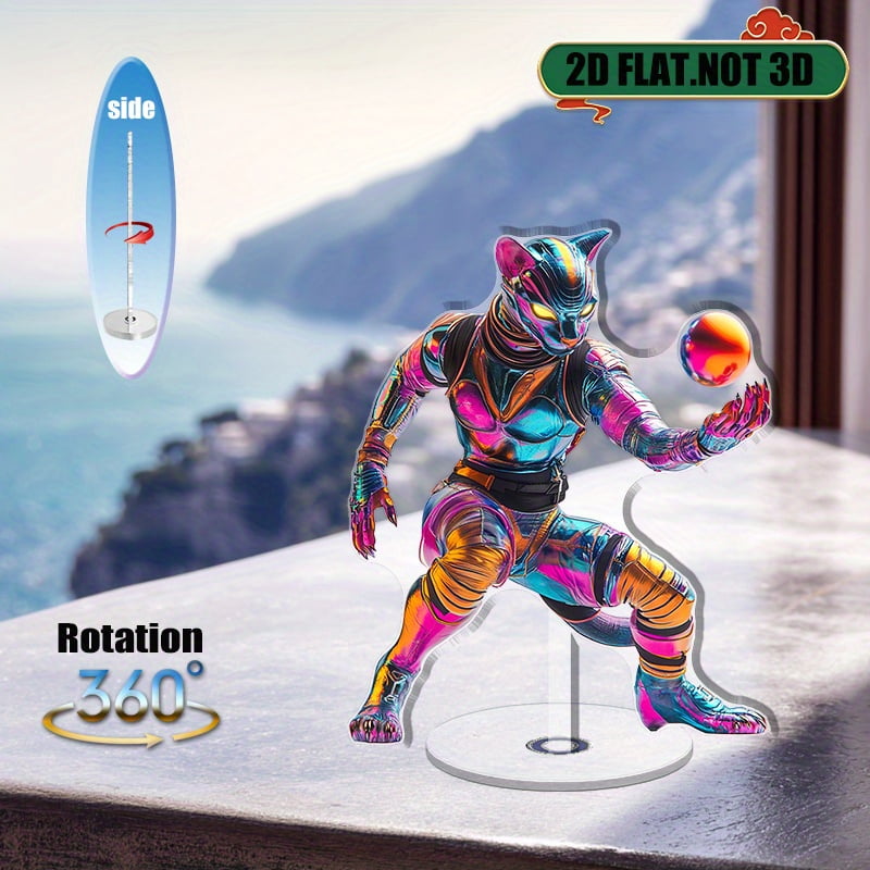 [2D flat] 1PC Rotating acrylic display featuring a dynamic Acrobat in a ...