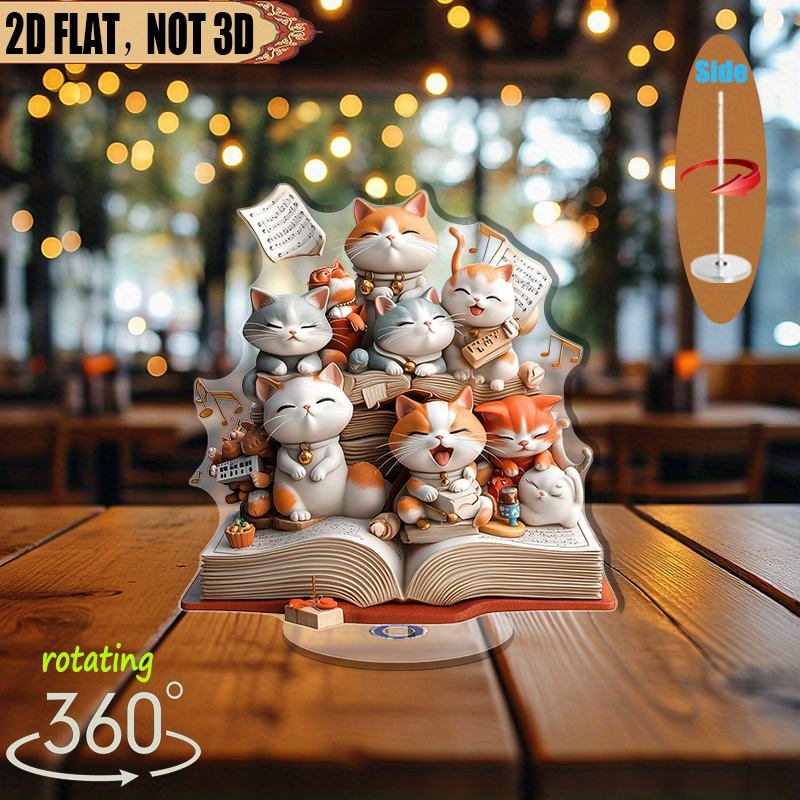 [2D flat] 1PC Rotating acrylic display featuring a gathering of ...