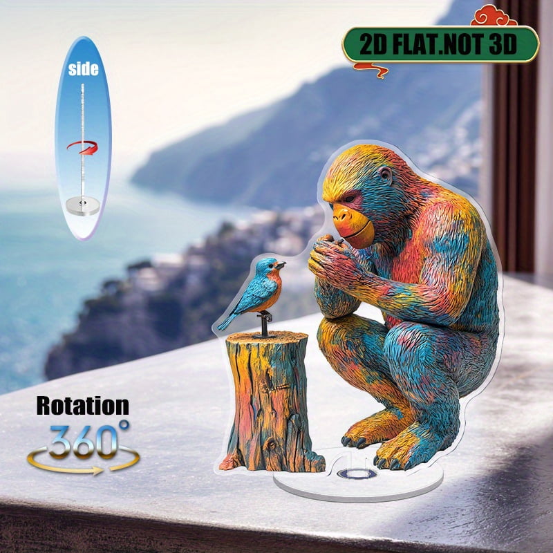 [2D flat] 1PC Rotating acrylic display featuring a gentle giant placing ...