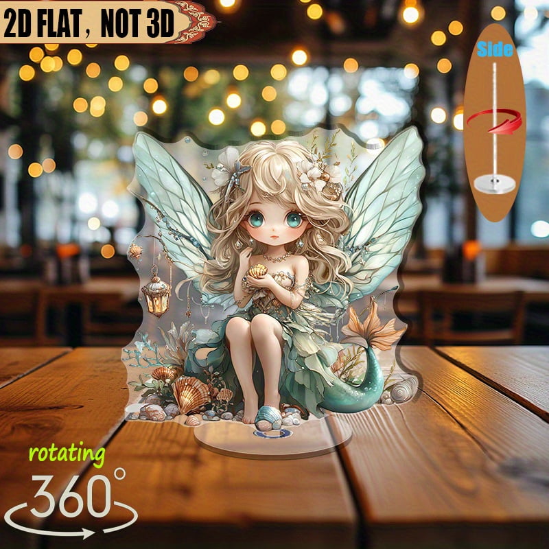 [2D flat] 1PC Rotating acrylic display featuring a gentle nymph among ...