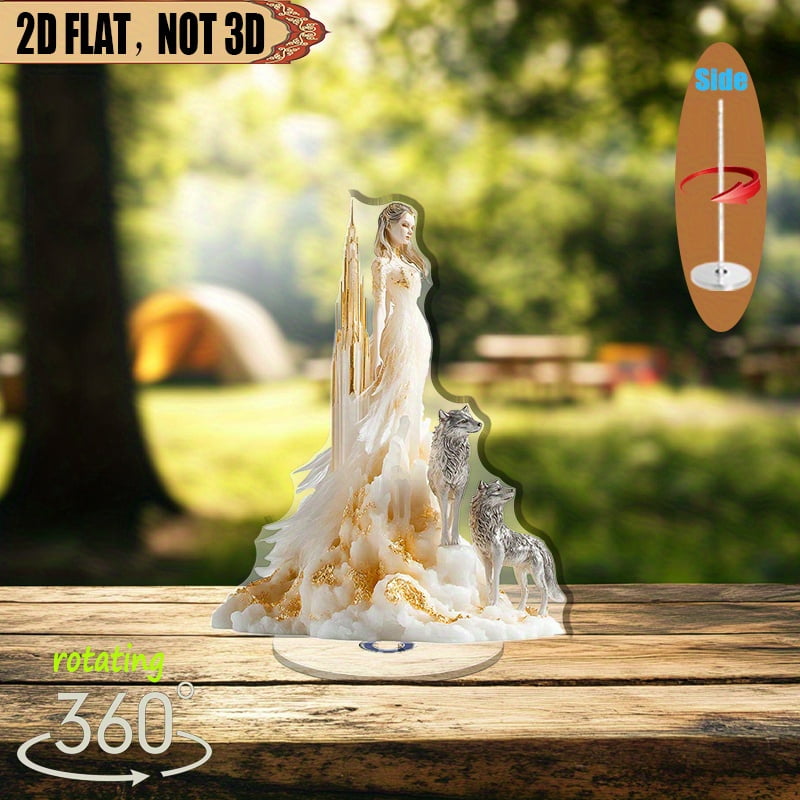 [2D flat] 1PC Rotating acrylic display featuring a guardian with silver ...