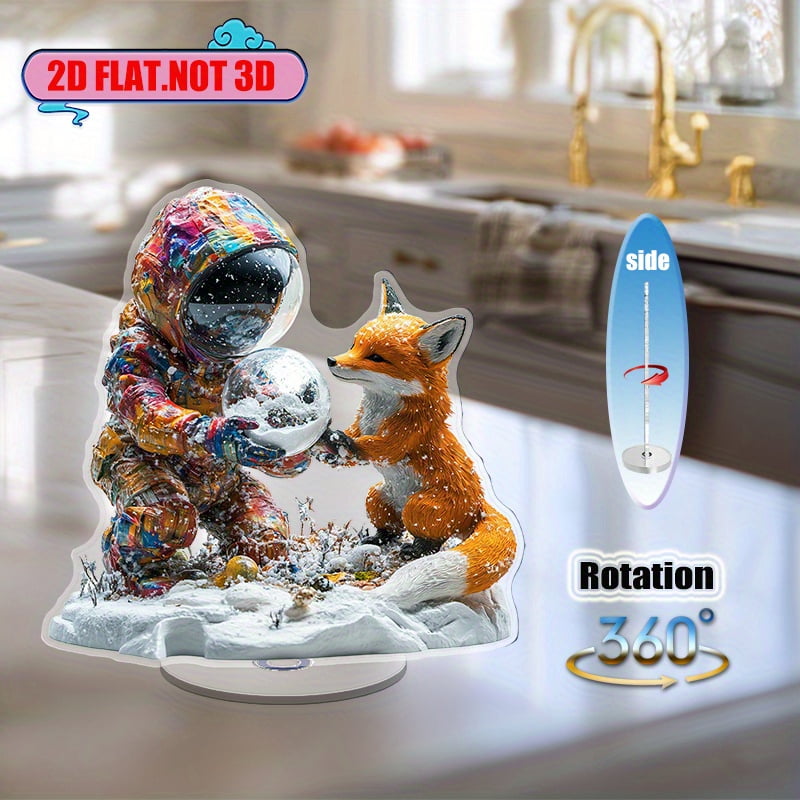 [2D flat] 1PC Rotating acrylic display featuring a half-glass humanoid ...