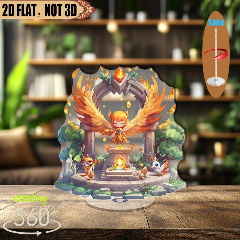 [2D flat] 1PC Rotating acrylic display featuring a majestic crystalline ...