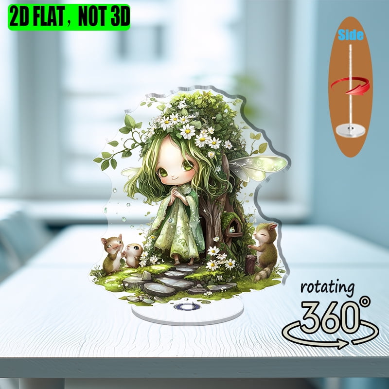 [2D flat] 1PC Rotating acrylic display featuring a mischievous green ...