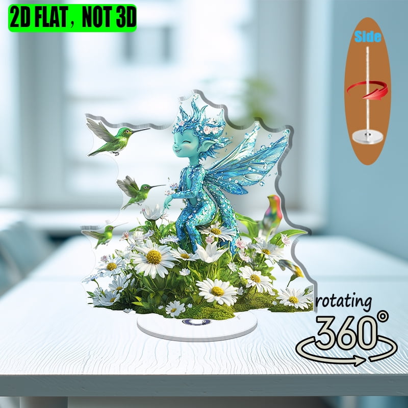 [2D flat] 1PC Rotating acrylic display featuring a mischievous sprite ...