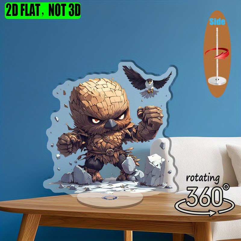 [2D flat] 1PC Rotating acrylic display featuring a mountain giant and ...