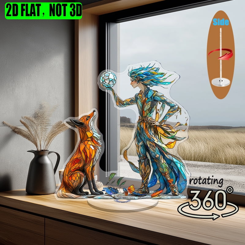 [2D flat] 1PC Rotating acrylic display featuring a playful sprite ...