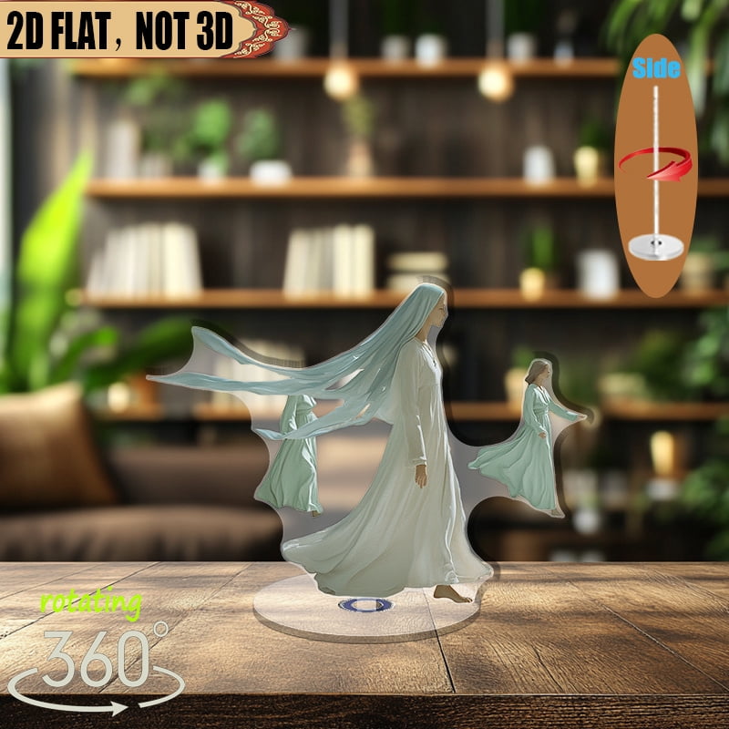 [2D flat] 1PC Rotating acrylic display featuring serene Mary with ...