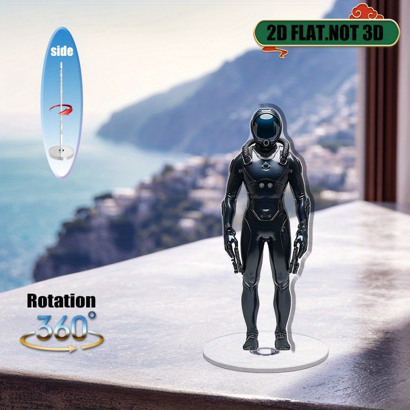[2D flat] 1PC Rotating acrylic display featuring a sleek diver in a ...